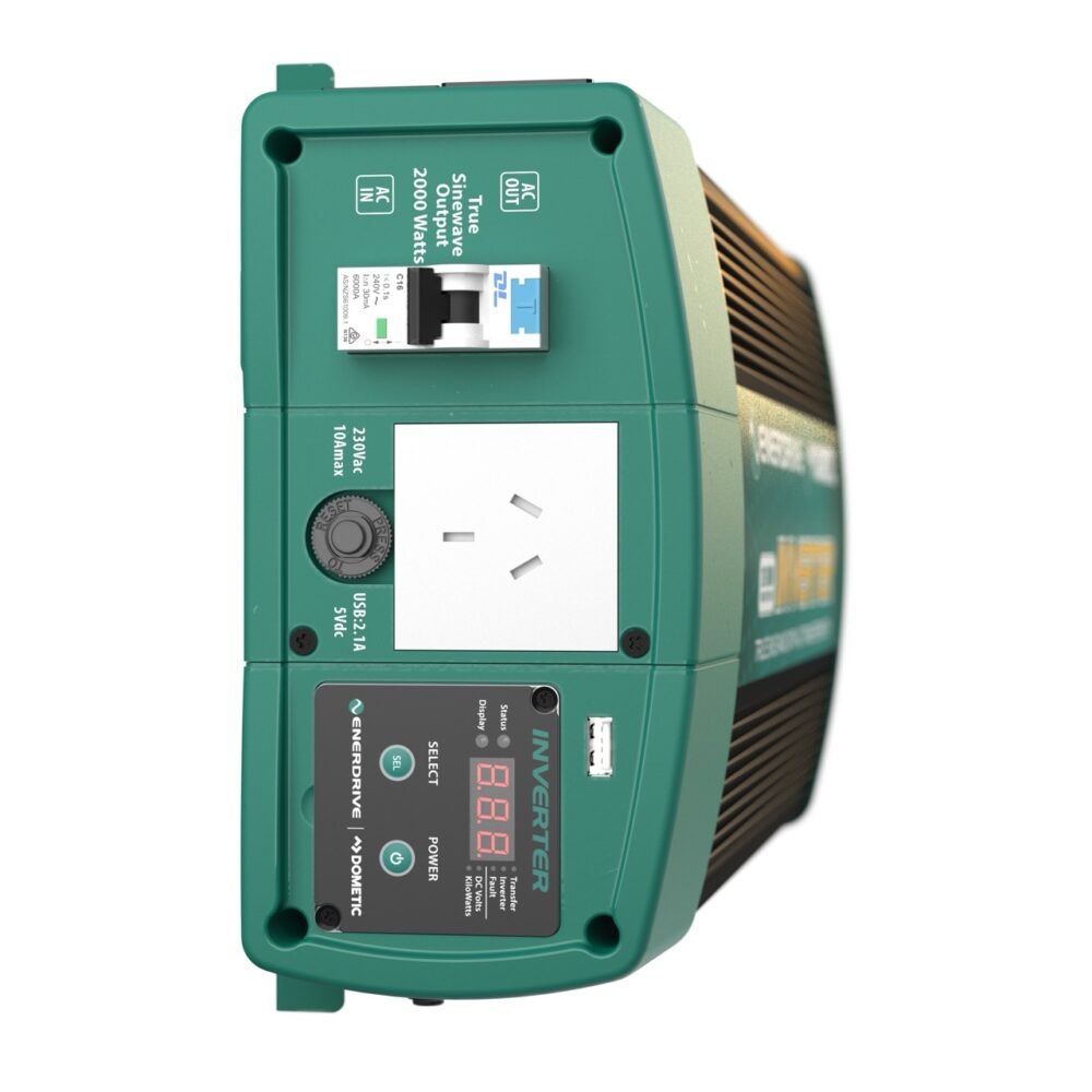 Enerdrive 2000W 12V True Sine Wave Inverter with AC Transfer & Safety ...